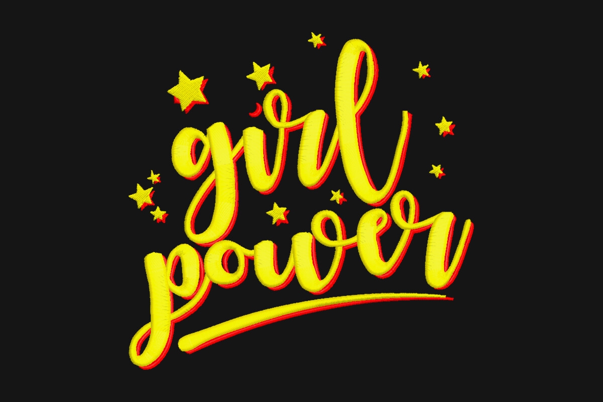 Girl Power Word Art – Machine Embroidery Design | Embroidize