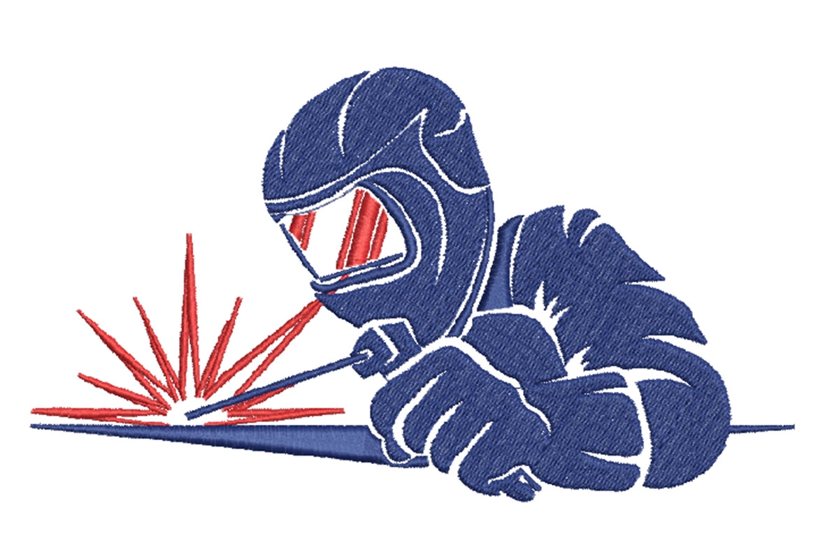 Welder at Work – Industrial Machine Embroidery Design | Embroidize