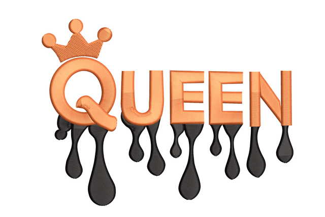 Queen Drip Crown – Trendy Machine Embroidery File | Embroidize