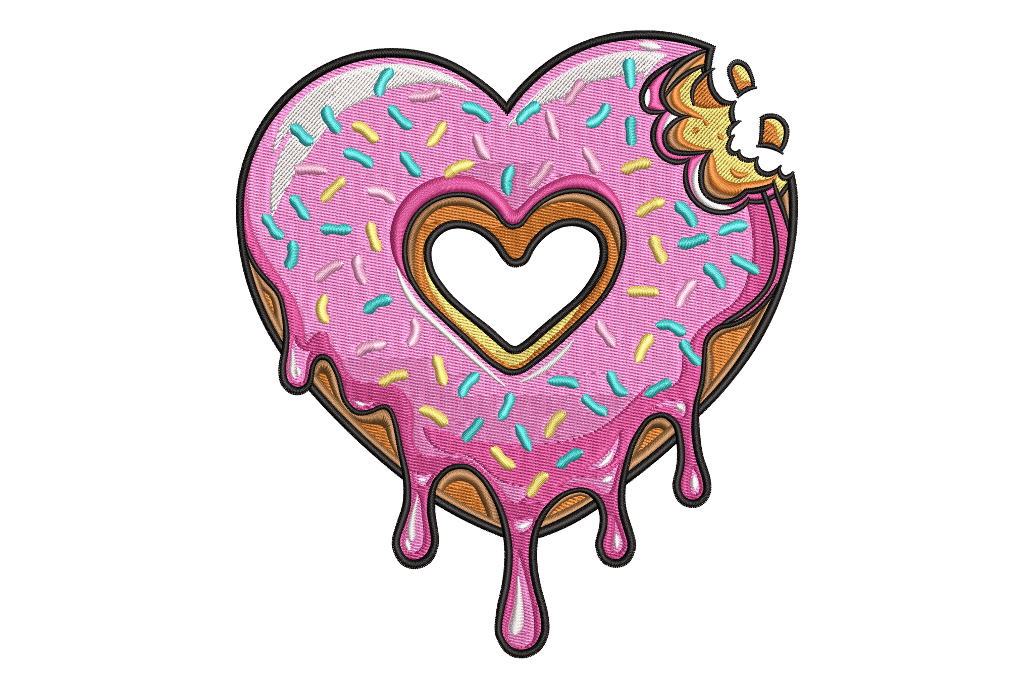 Heart Donut with Sprinkles – Machine Embroidery Design | Embroidize