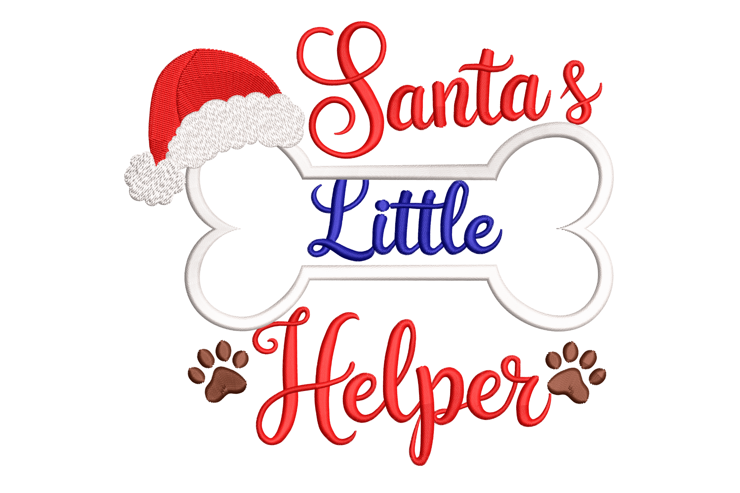 Santa’s Little Helper – Dog Bone Holiday Embroidery | Embroidize