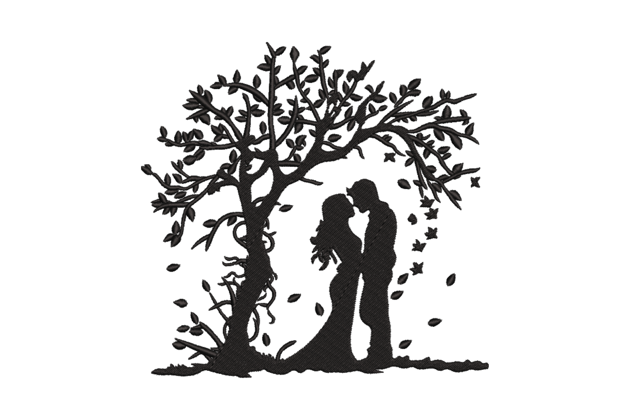 Romantic Couple Tree – Wedding Anniversary Embroidery Design | Embroidize