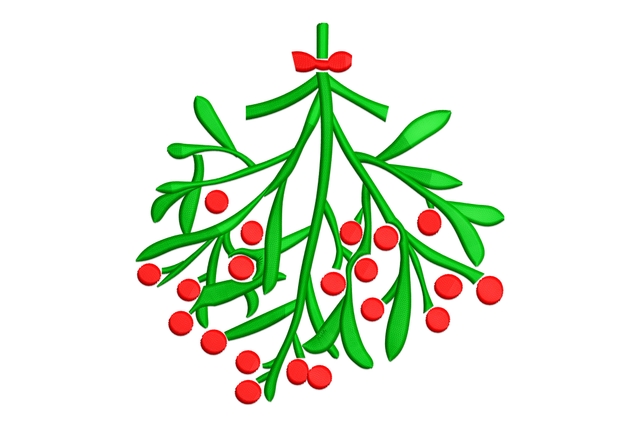 Holiday Mistletoe Sprig – Machine Embroidery Design | Embroidize