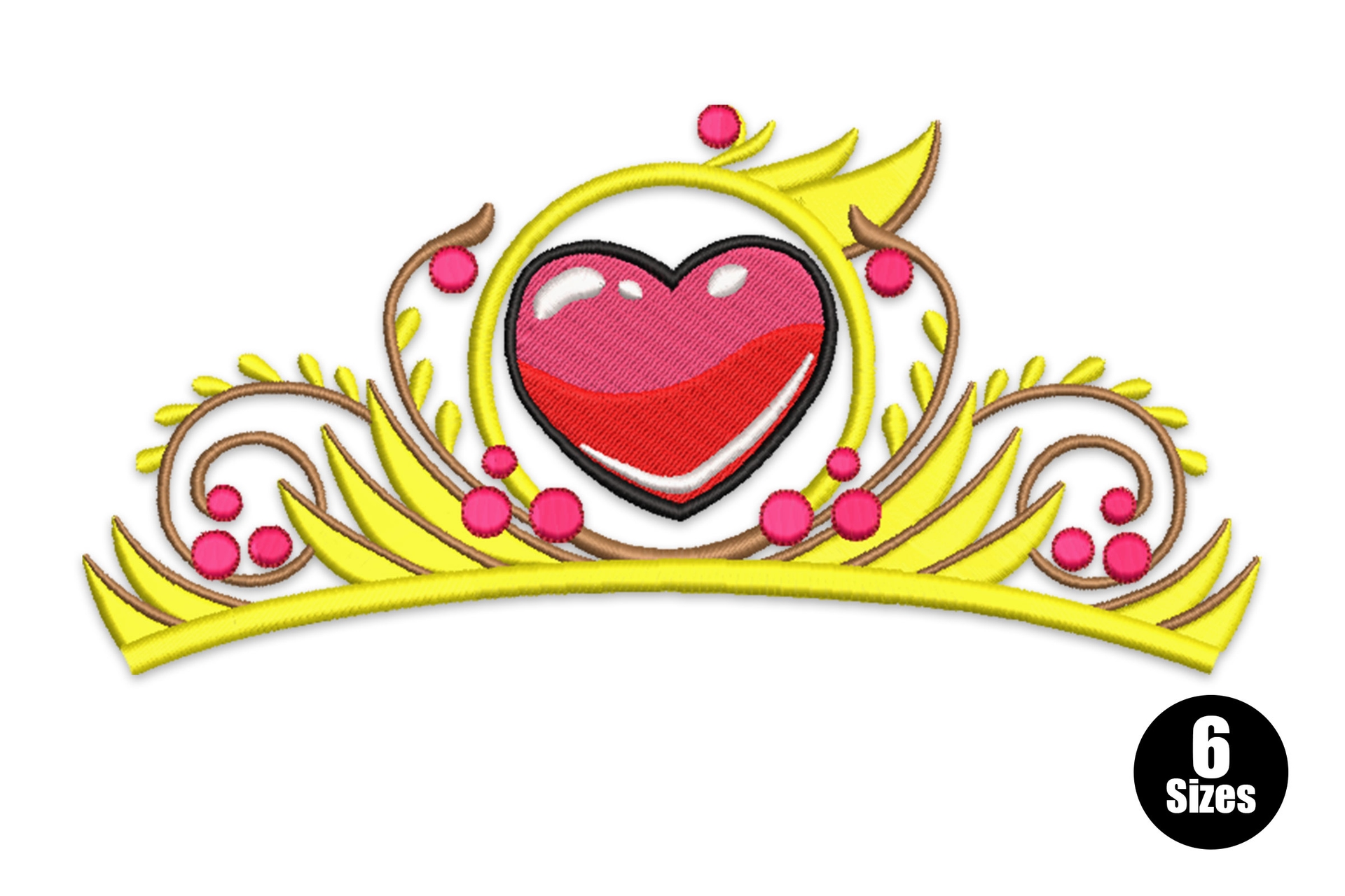 Princess Heart Crown – Embroidery Design | Embroidize