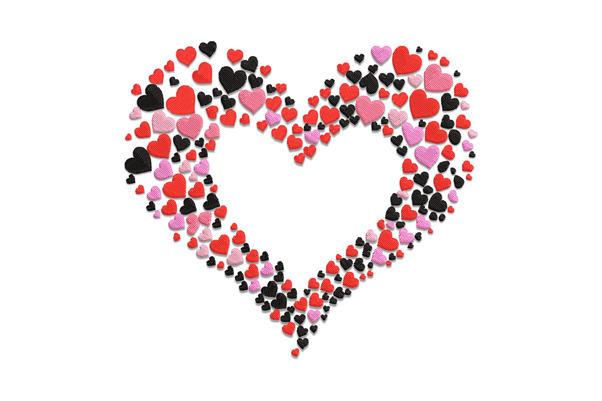 Scattered Hearts Outline – Valentine Embroidery Design | Embroidize