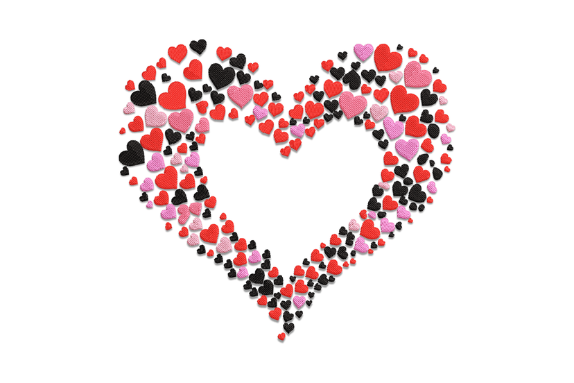 Scattered Hearts Outline – Valentine Embroidery Design | Embroidize