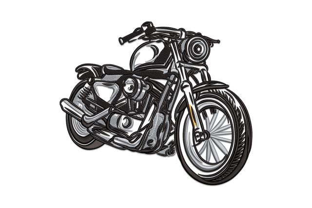 Classic Cruiser Motorcycle – Machine Embroidery Design | Embroidize