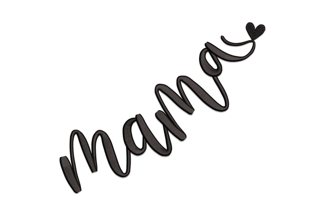 Mama Script with Heart – Machine Embroidery Design | Embroidize