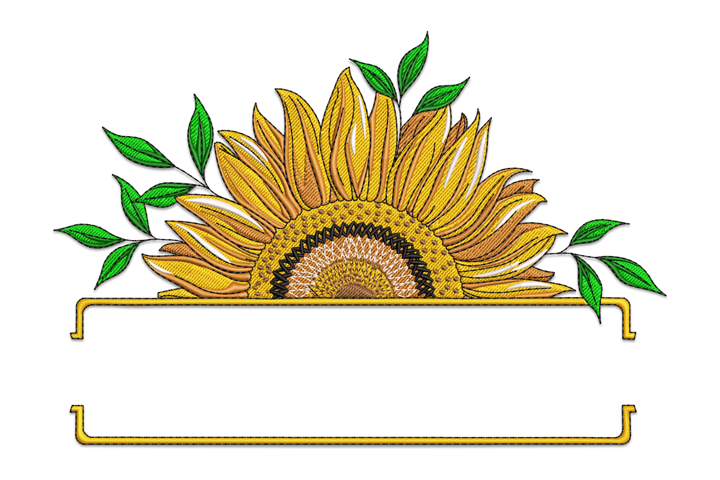 Sunflower Name Frame – Machine Embroidery Design | Embroidize