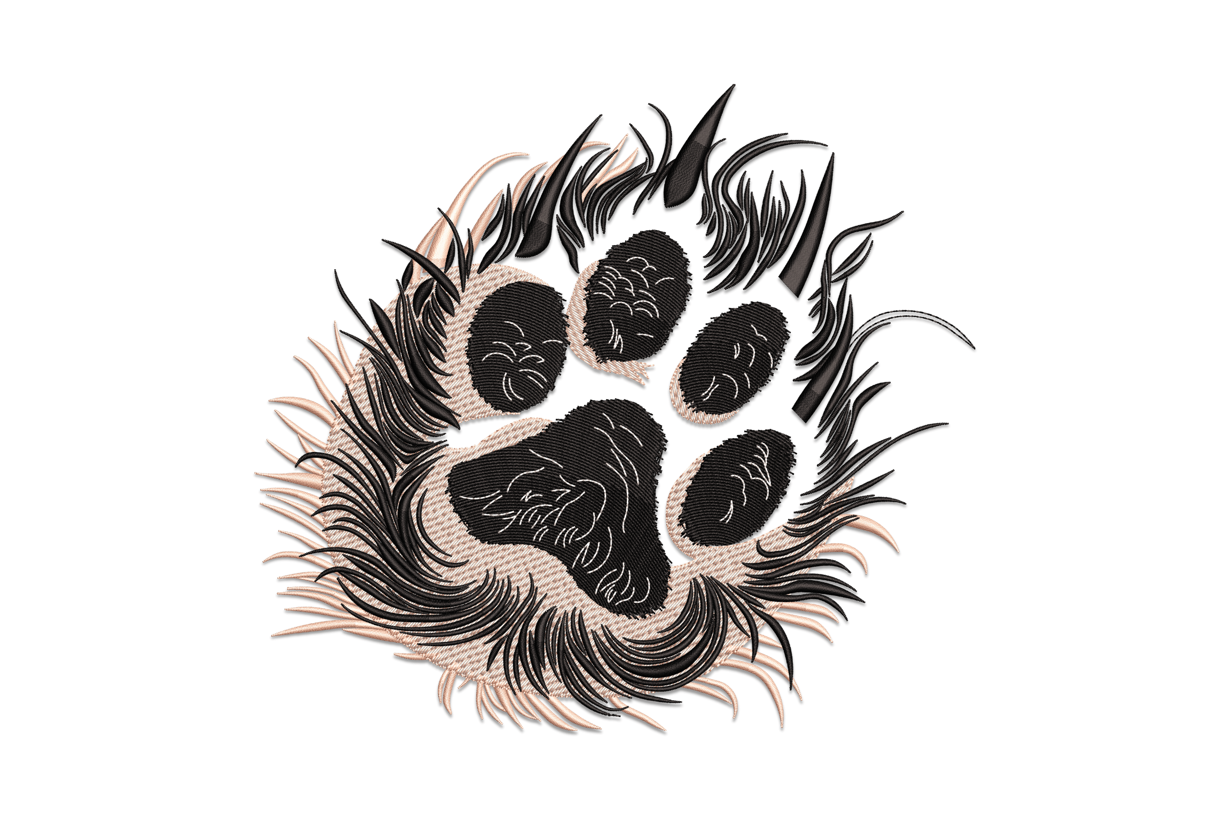 Wild Furry Paw Print – Machine Embroidery Design | Embroidize