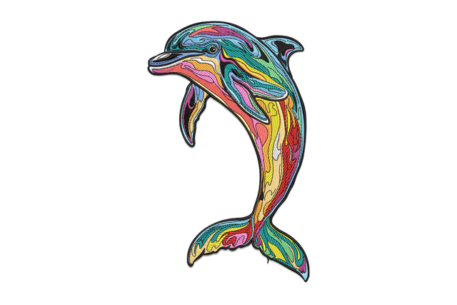 Psychedelic Dolphin – Colorful Ocean Machine Embroidery Design | Embroidize