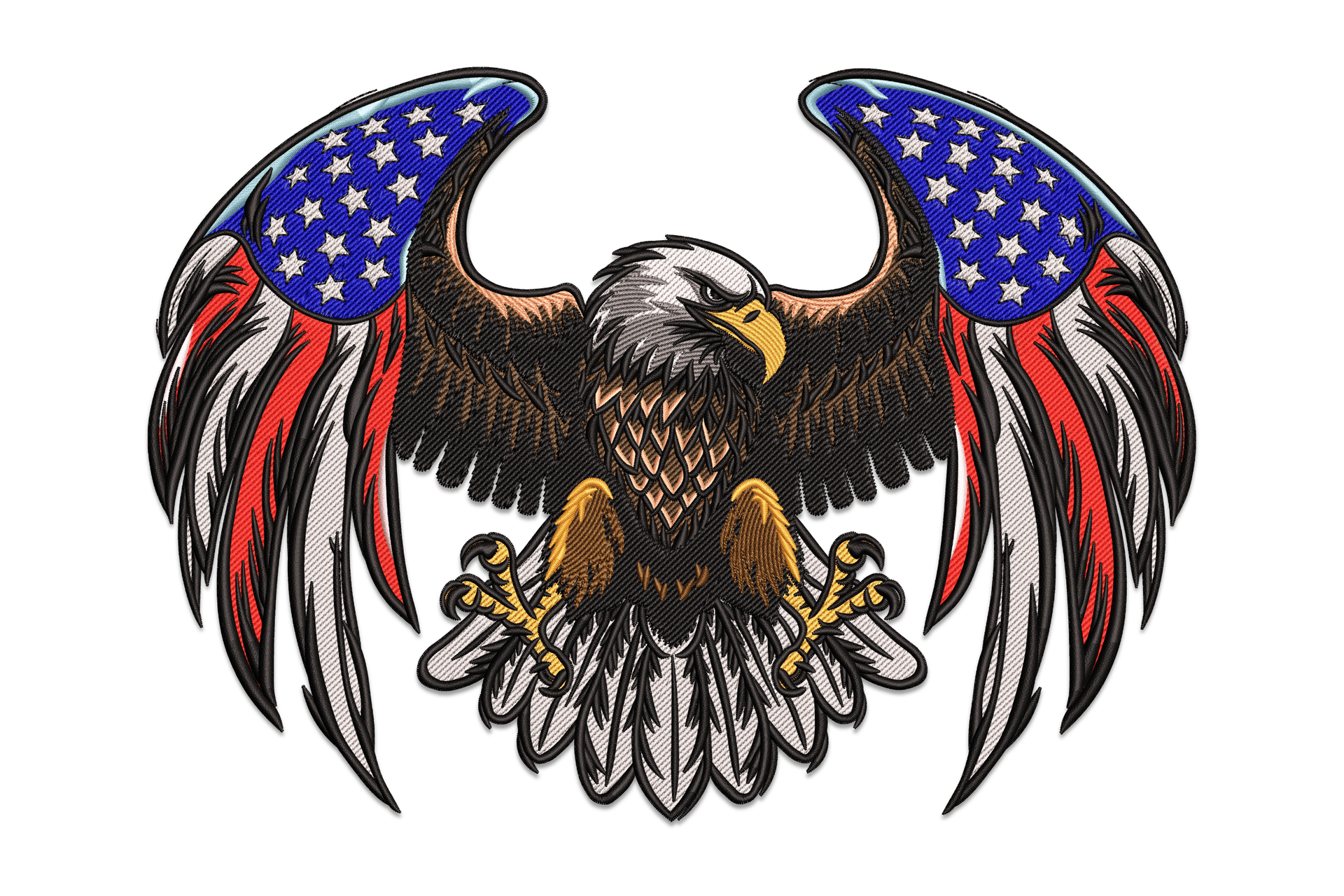 Patriotic Bald Eagle – USA Flag Embroidery Design | Embroidize