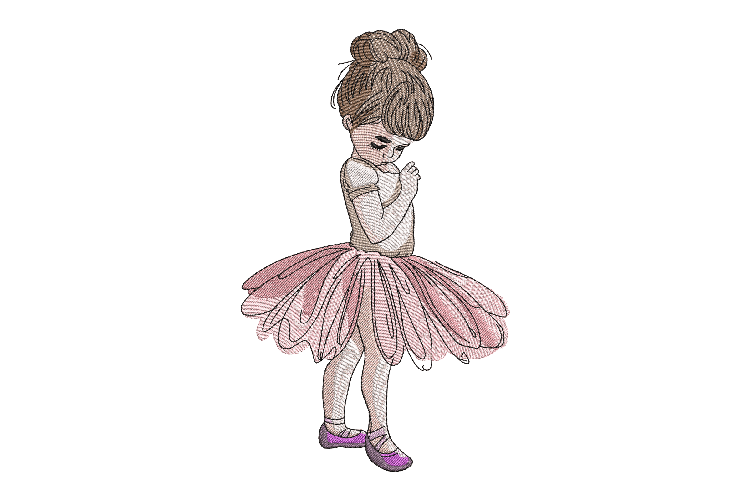 Shy Little Ballerina – Machine Embroidery Design | Embroidize