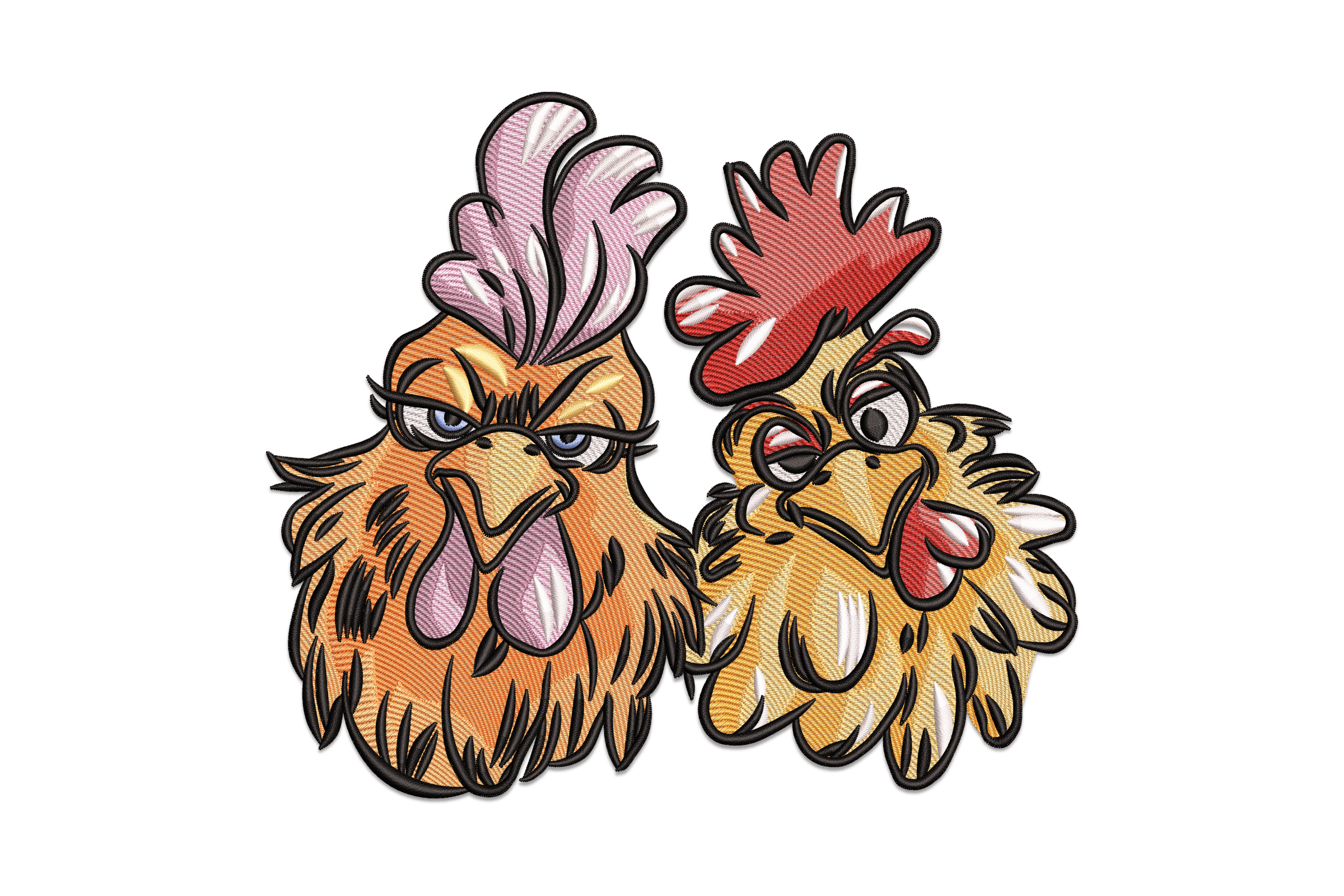 Sassy Chicken Couple – Funny Farm Machine Embroidery Design | Embroidize