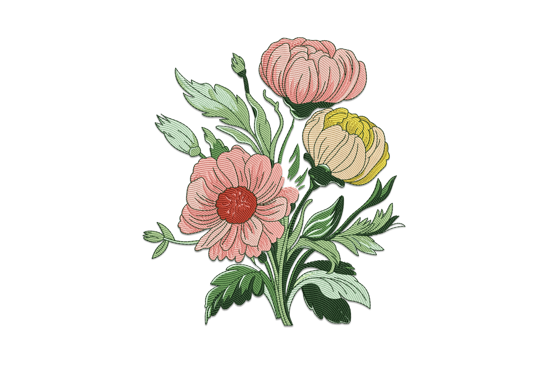 Vintage Floral Bouquet – Elegant Machine Embroidery Design | Embroidize
