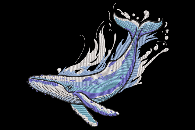 Majestic Ocean Whale – Machine Embroidery Design | Embroidize