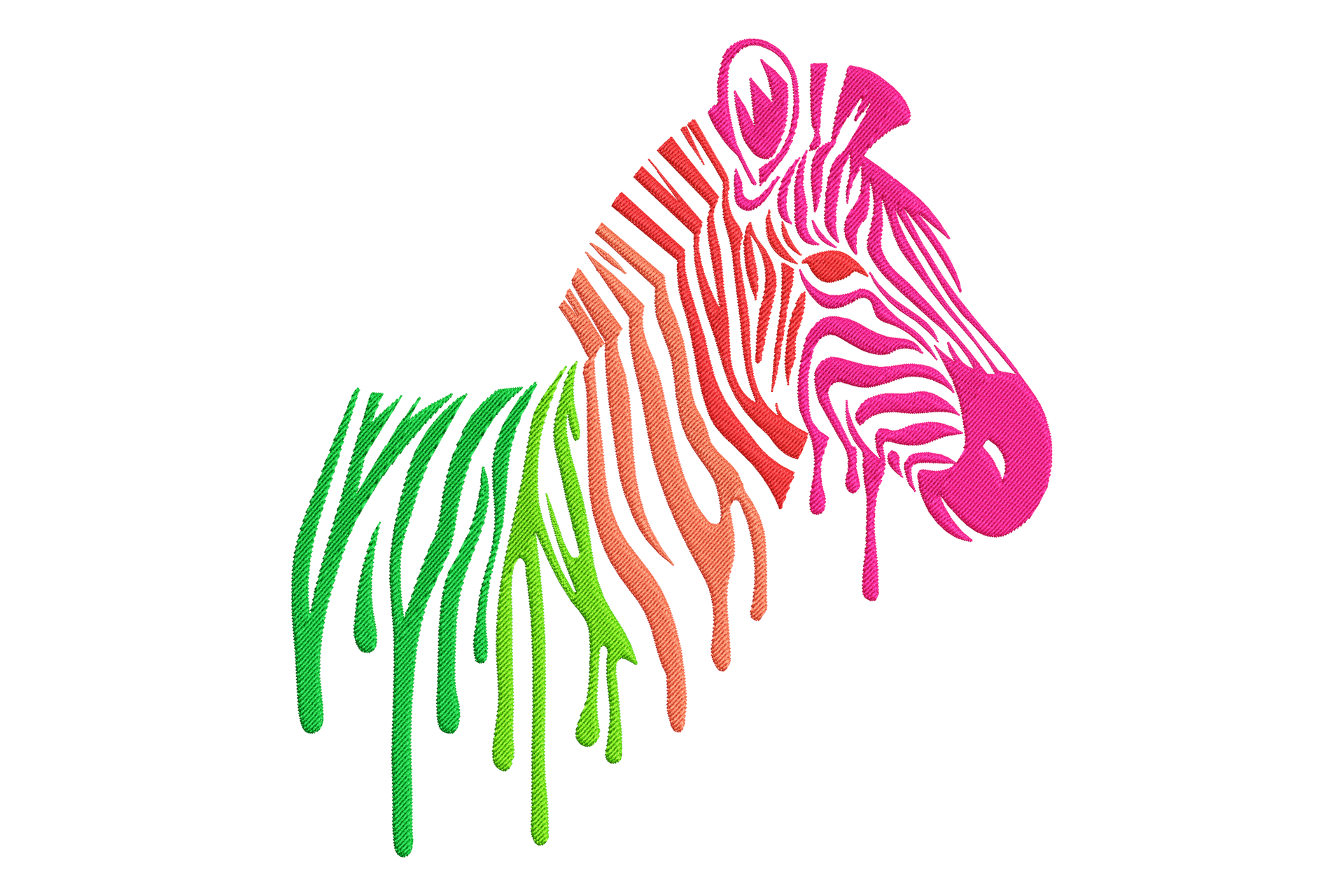 Neon Dripping Zebra – Machine Embroidery Design | Embroidize
