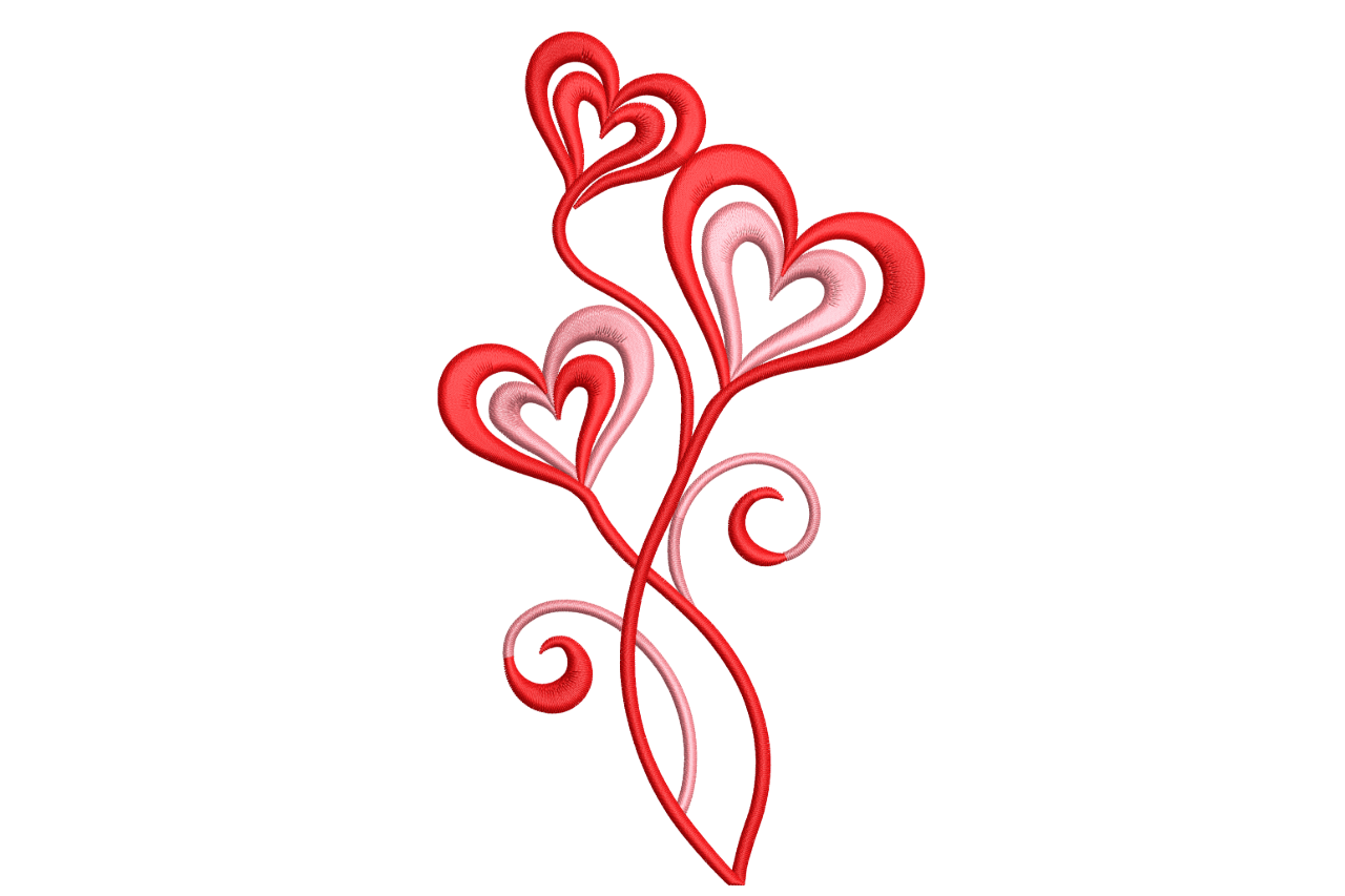 Swirled Valentine Hearts – Machine Embroidery Design | Embroidize