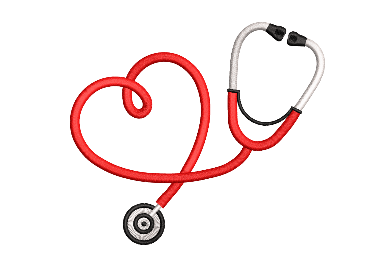 Heart Stethoscope – Medical Love Embroidery Design | Embroidize