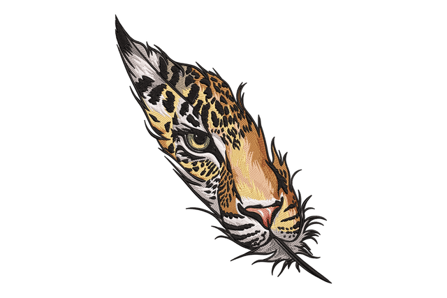 Feathered Leopard – Machine Embroidery Design | Embroidize