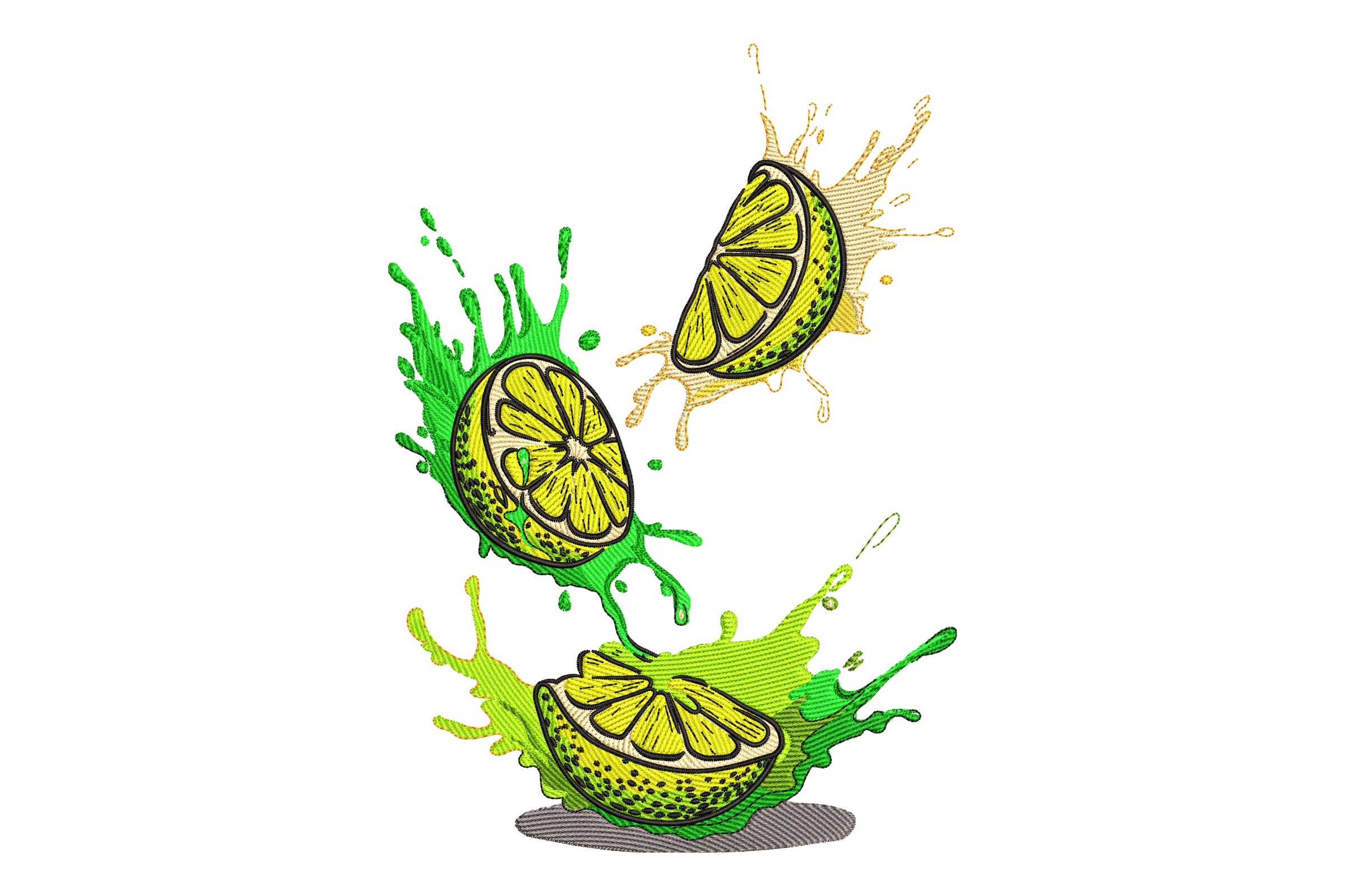 Splashing Lime Slices – Machine Embroidery Design | Embroidize