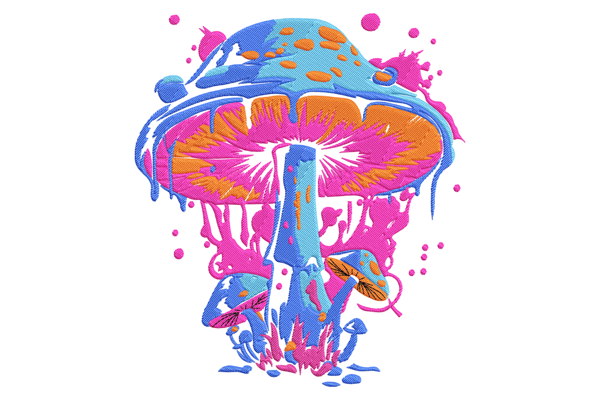 Psychedelic Drip Mushroom – Machine Embroidery Design | Embroidize