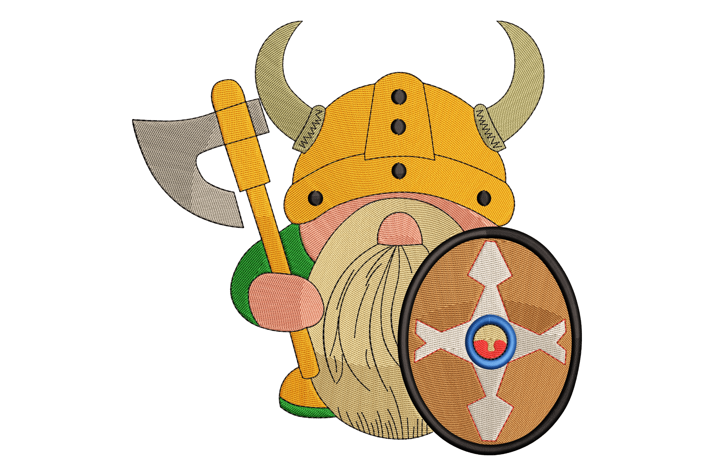 Cute Viking Gnome with Axe and Shield – Machine Embroidery Design ...