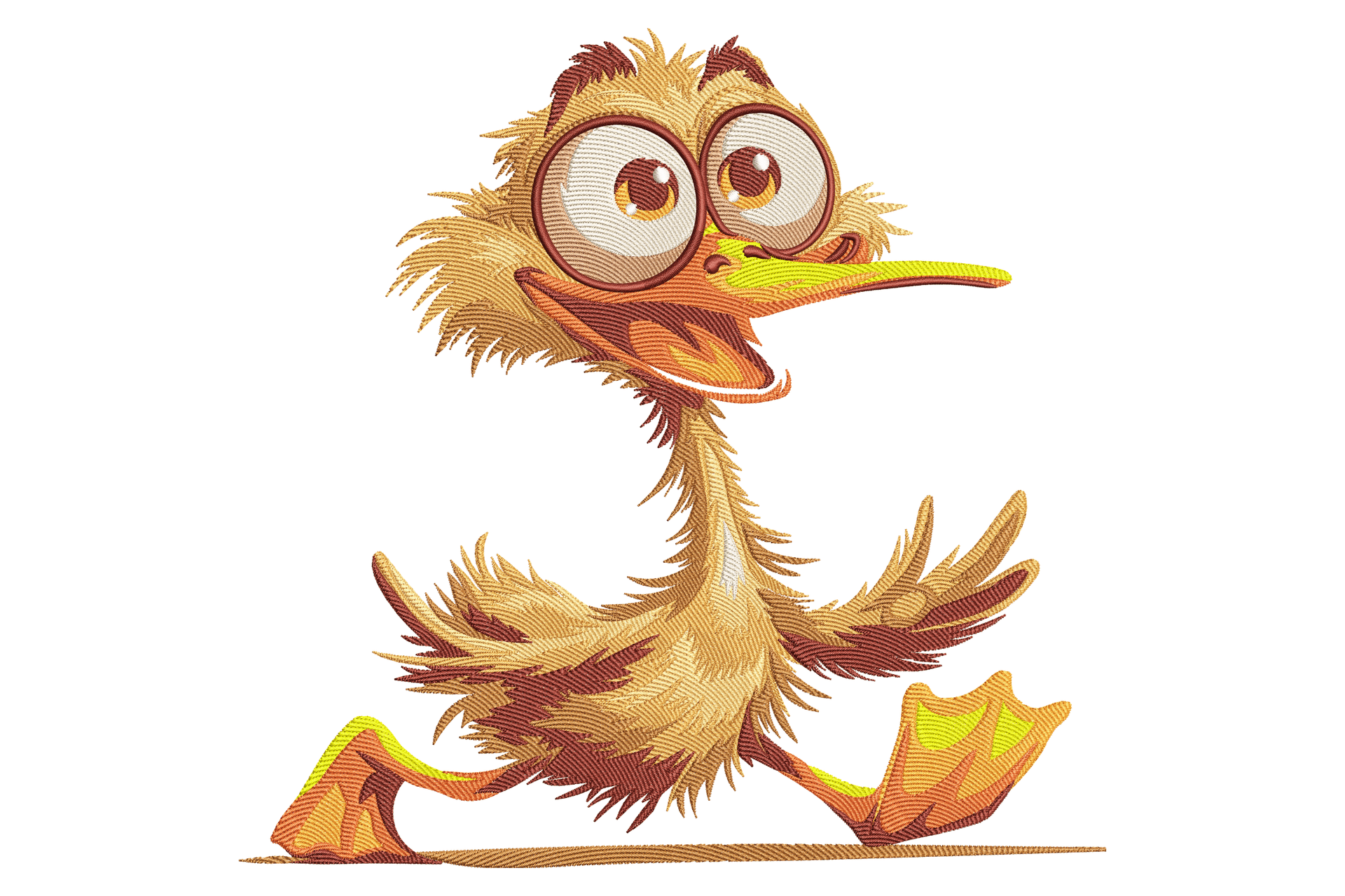 Crazy Running Duck Cartoon – Machine Embroidery Design | Embroidize