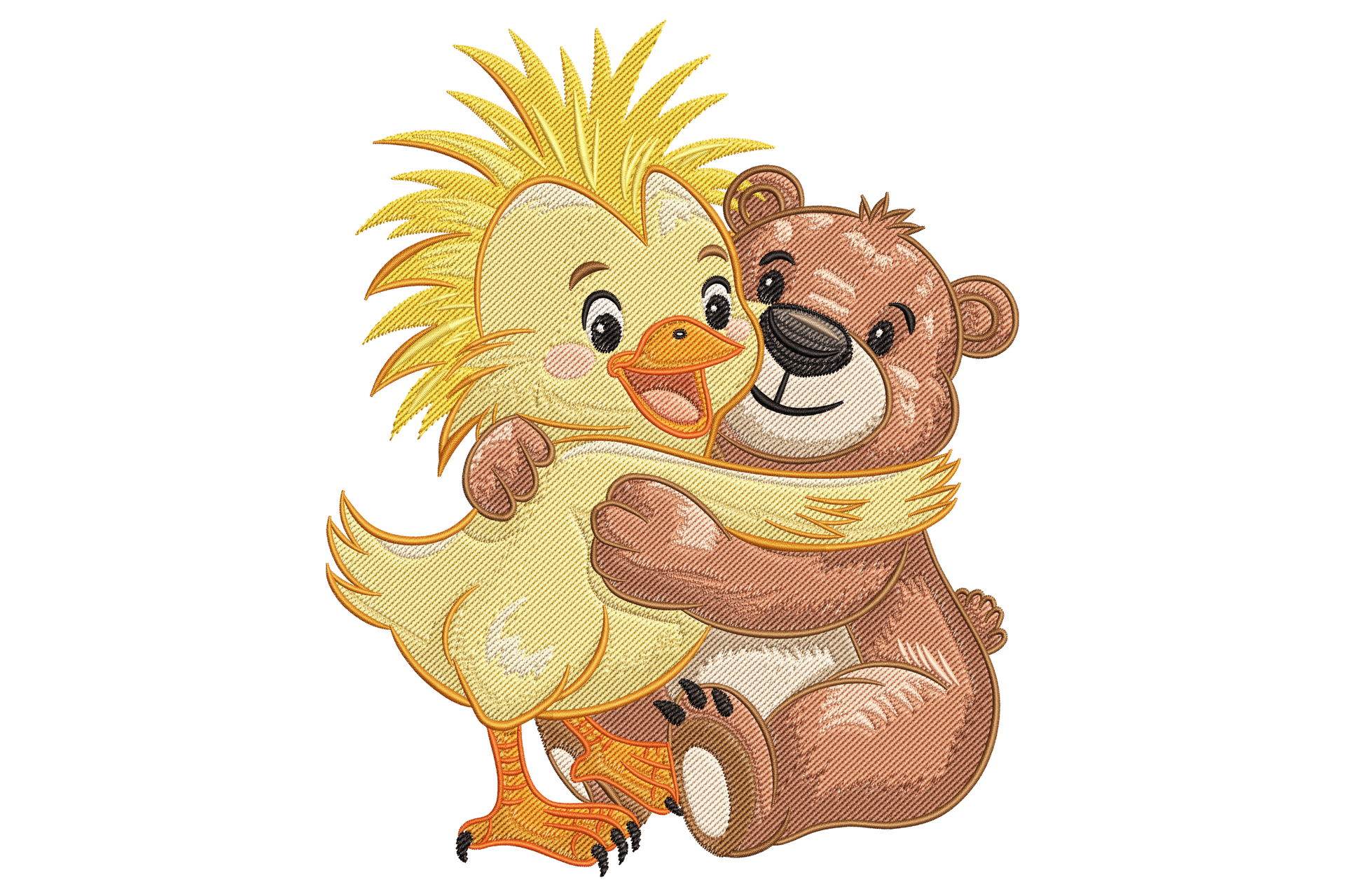 Duck and Bear Hug – Machine Embroidery Design | Embroidize