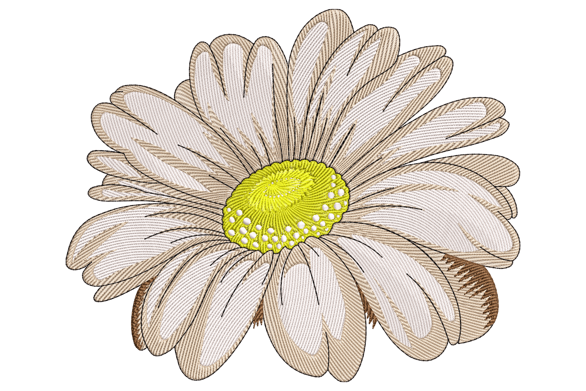 White Daisy Flower – Machine Embroidery Design | Embroidize
