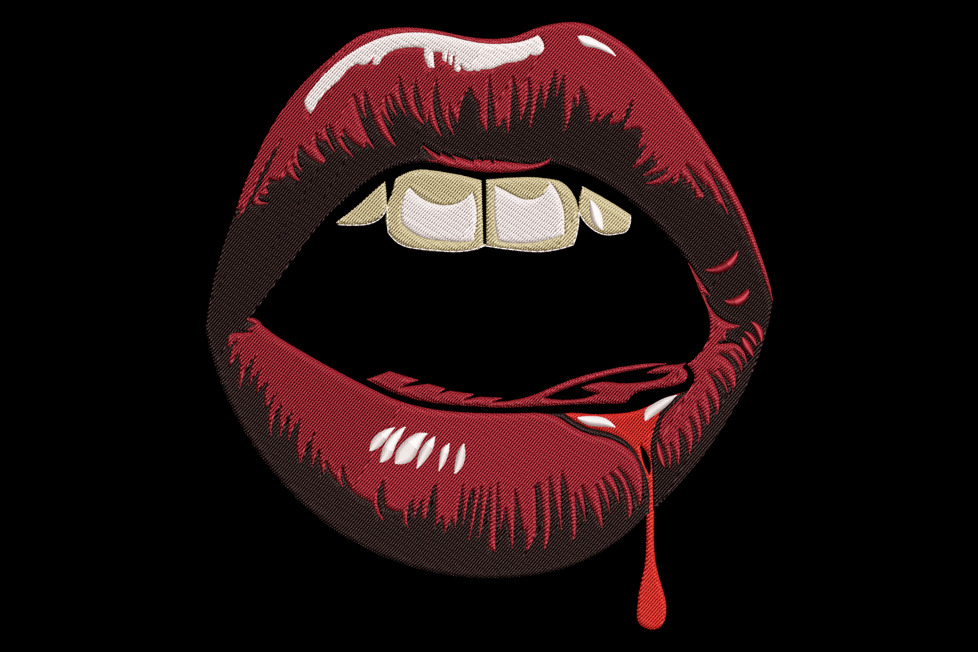 Bloody Vampire Lips – Machine Embroidery Design | Embroidize