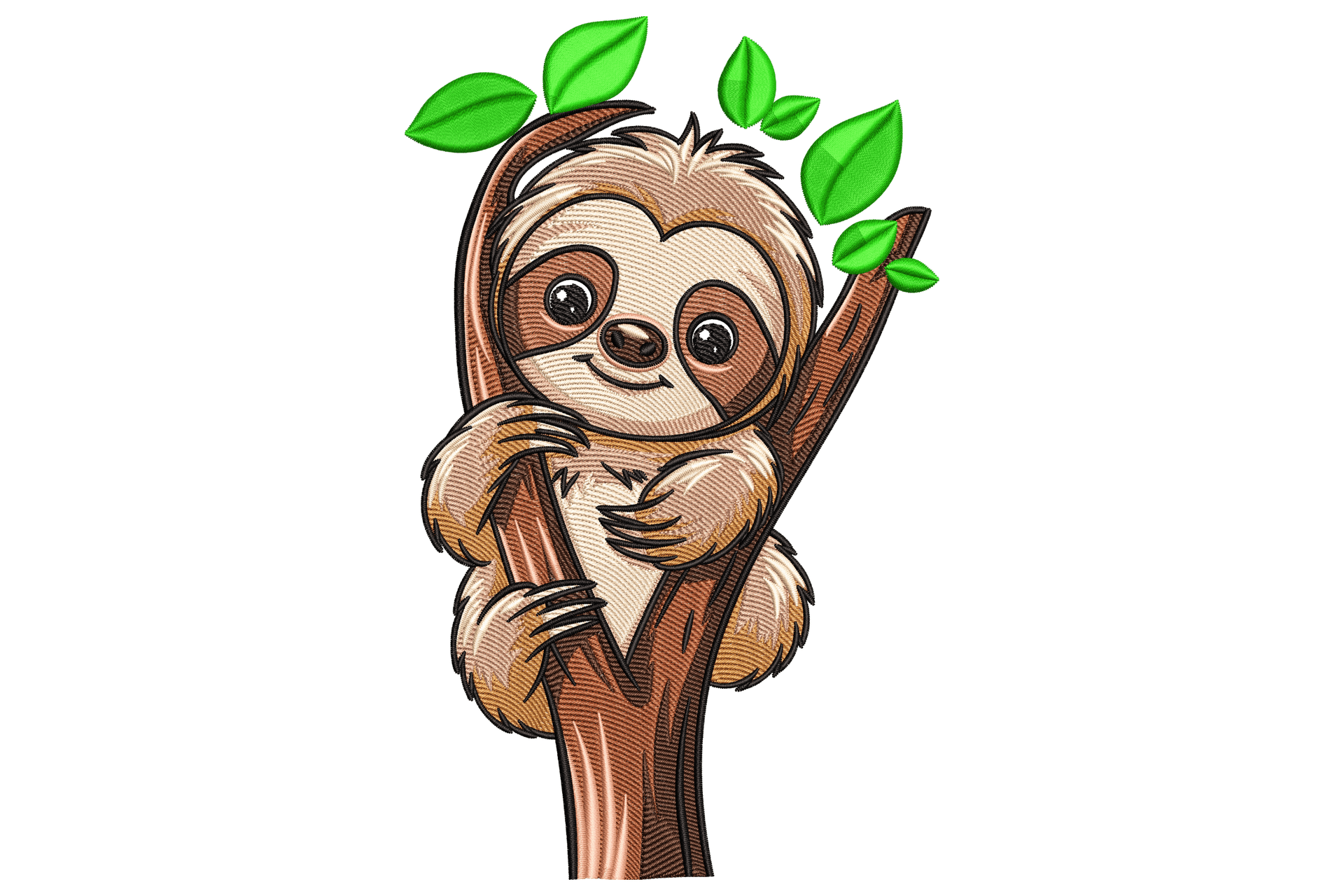 Sloth on Branch Photo Frame – Machine Embroidery Design | Embroidize