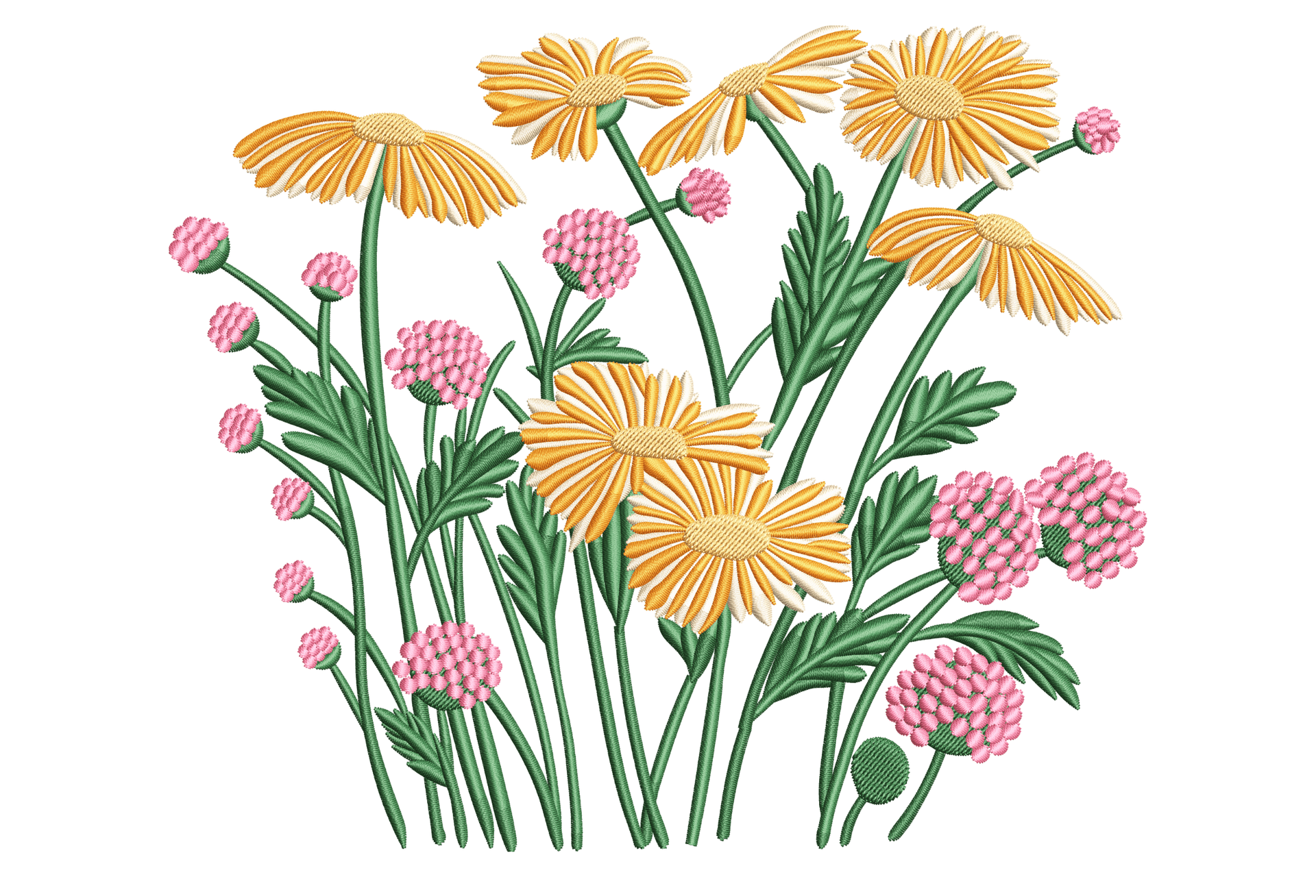 Wildflower Meadow – Daisy & Clover Machine Embroidery Design | Embroidize