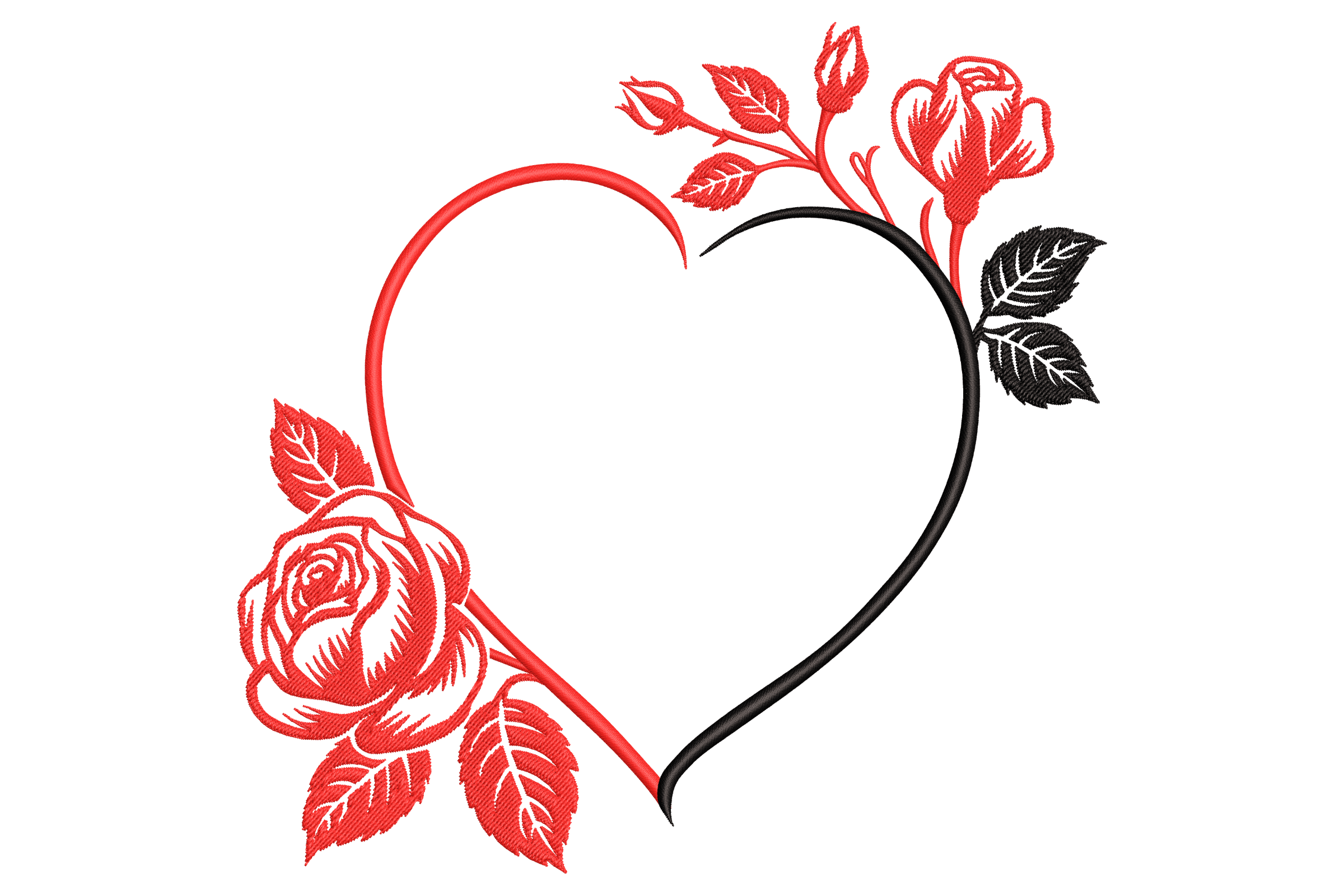 Rose Heart Frame – Valentine & Wedding Embroidery Design | Embroidize