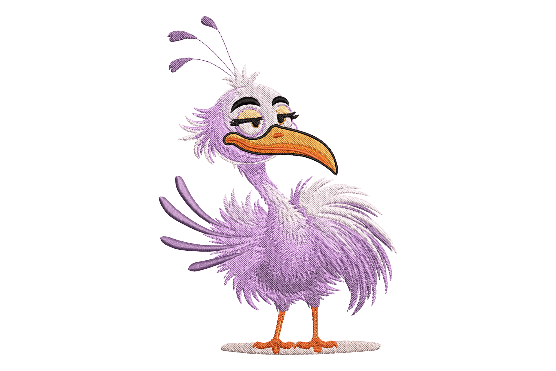 Sassy Purple Bird – Cartoon Machine Embroidery Design | Embroidize