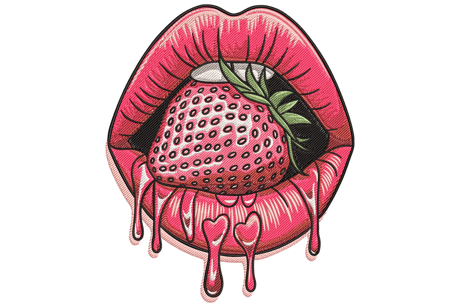Strawberry Lips – Machine Embroidery Design | Embroidize