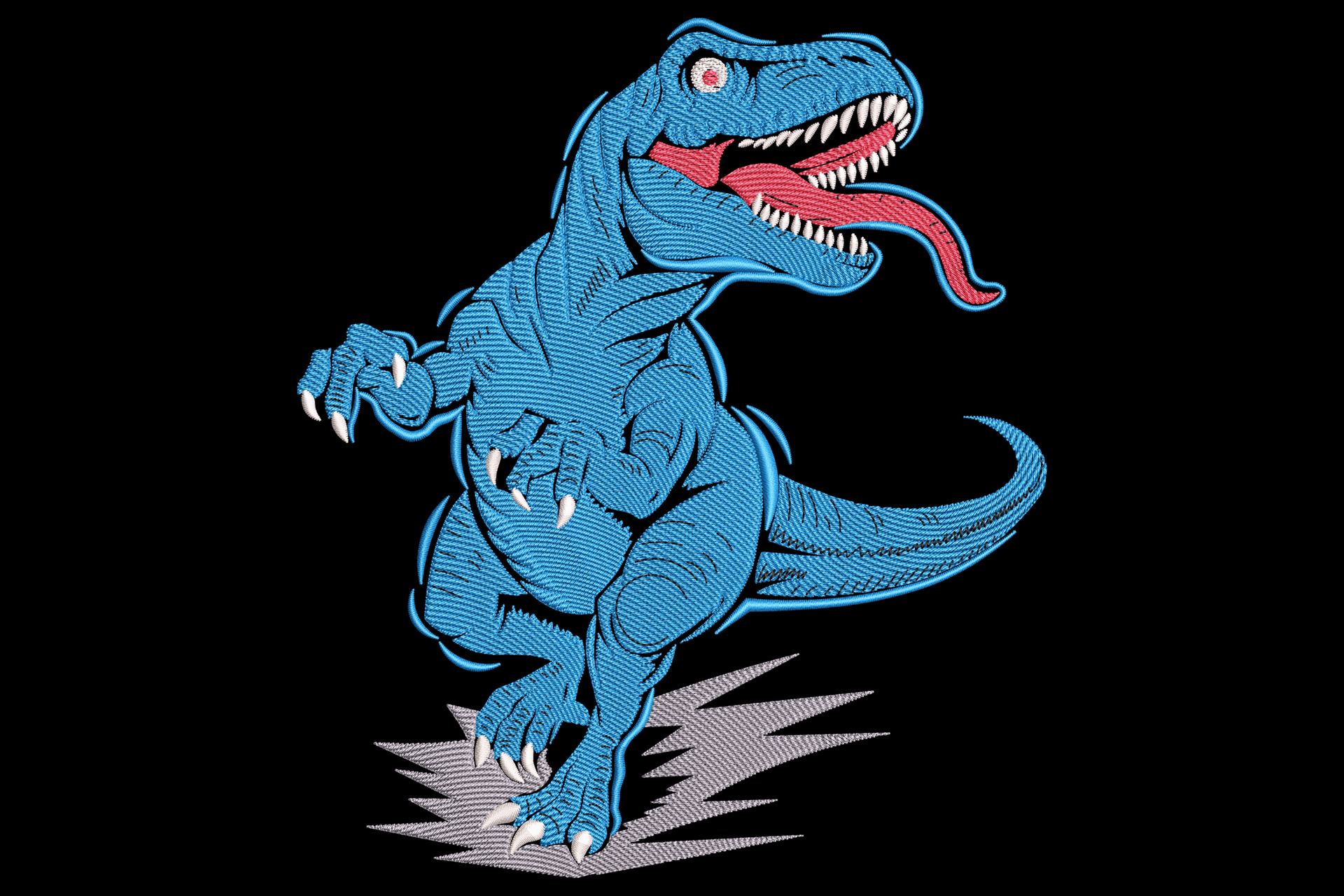 Blue T‑Rex Dinosaur – Machine Embroidery Design | Embroidize