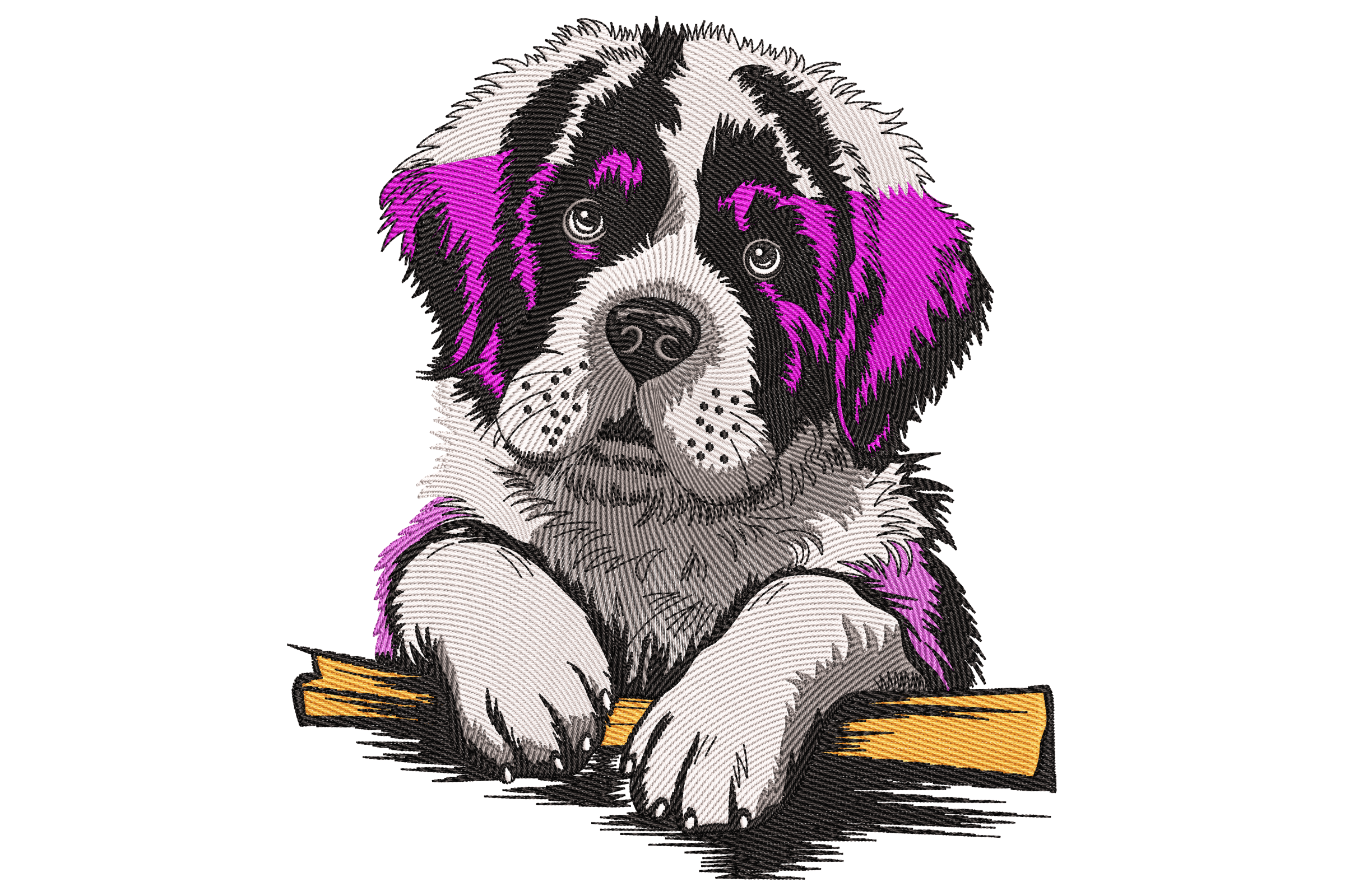 Purple Patch Puppy – Dog Machine Embroidery Design | Embroidize