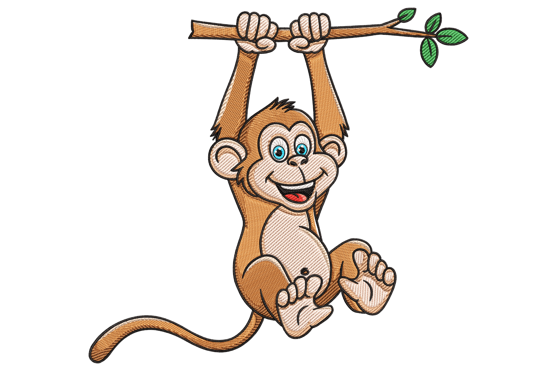Playful Hanging Monkey – Kids Machine Embroidery Design | Embroidize