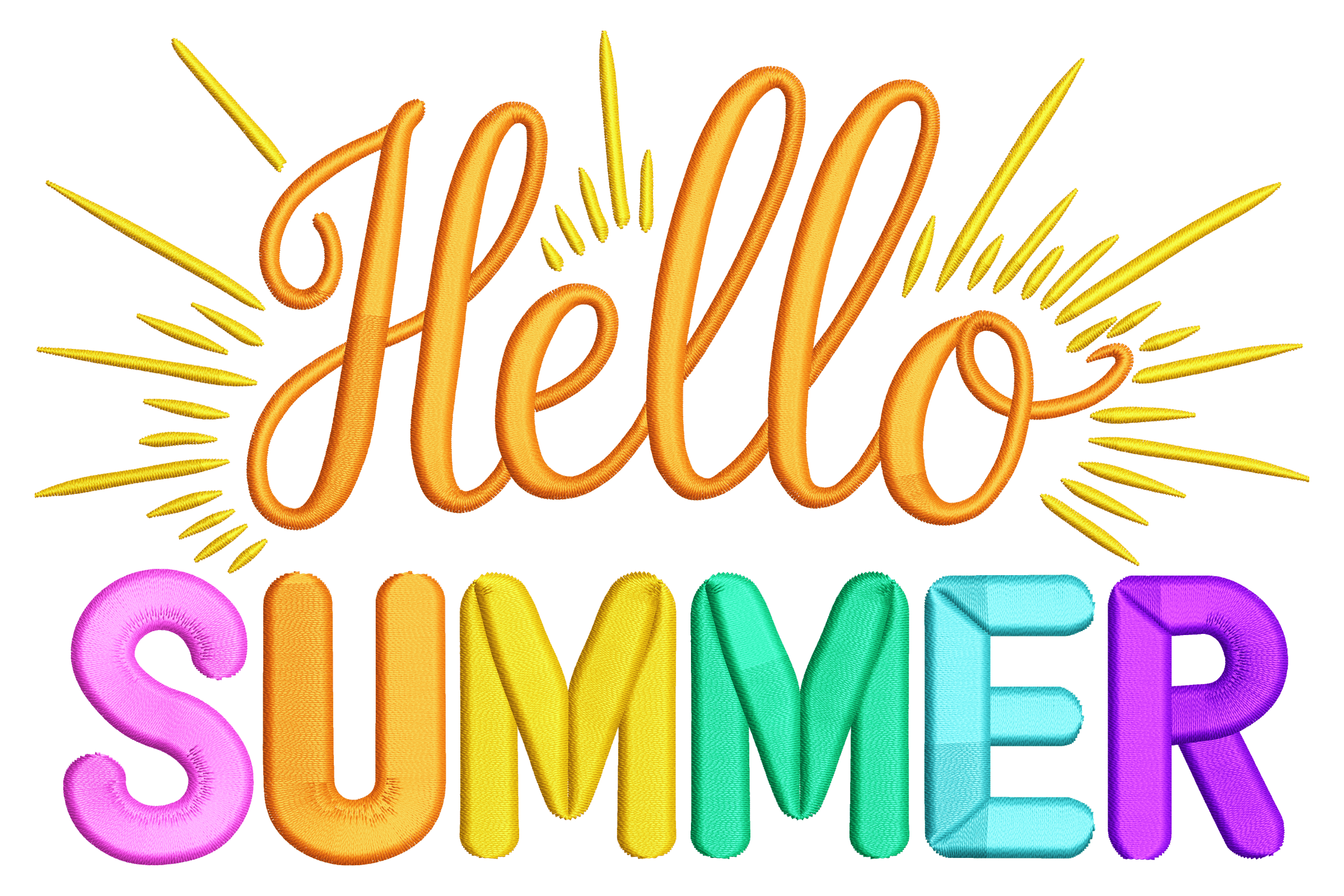 Hello Summer – Bright Seasonal Machine Embroidery Design | Embroidize