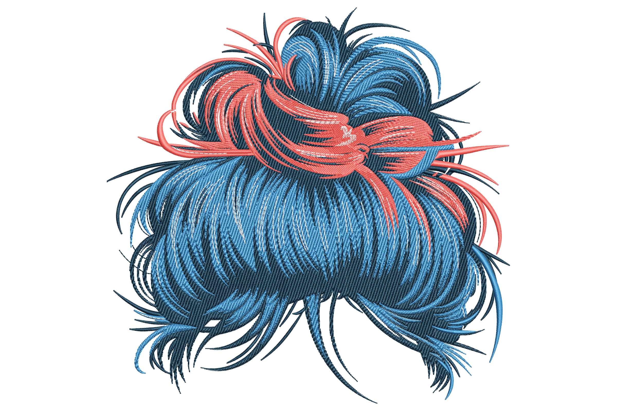 Messy Bun Hair – Textured Machine Embroidery Design | Embroidize