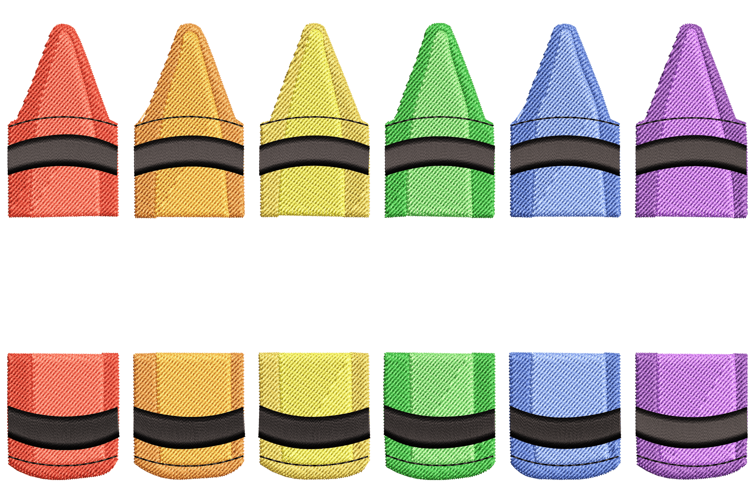 Rainbow Crayons – Machine Embroidery Design | Embroidize