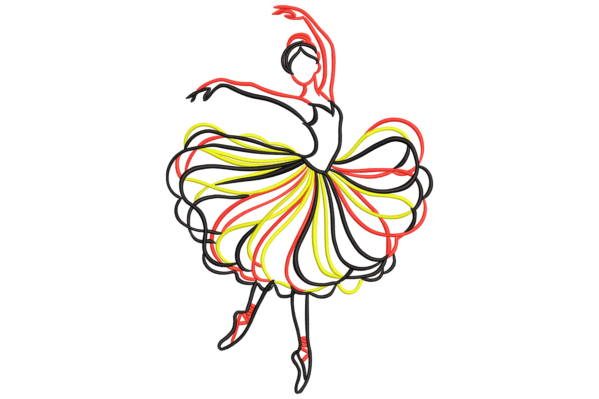 Ballet Dancer Line Art – Machine Embroidery Design | Embroidize