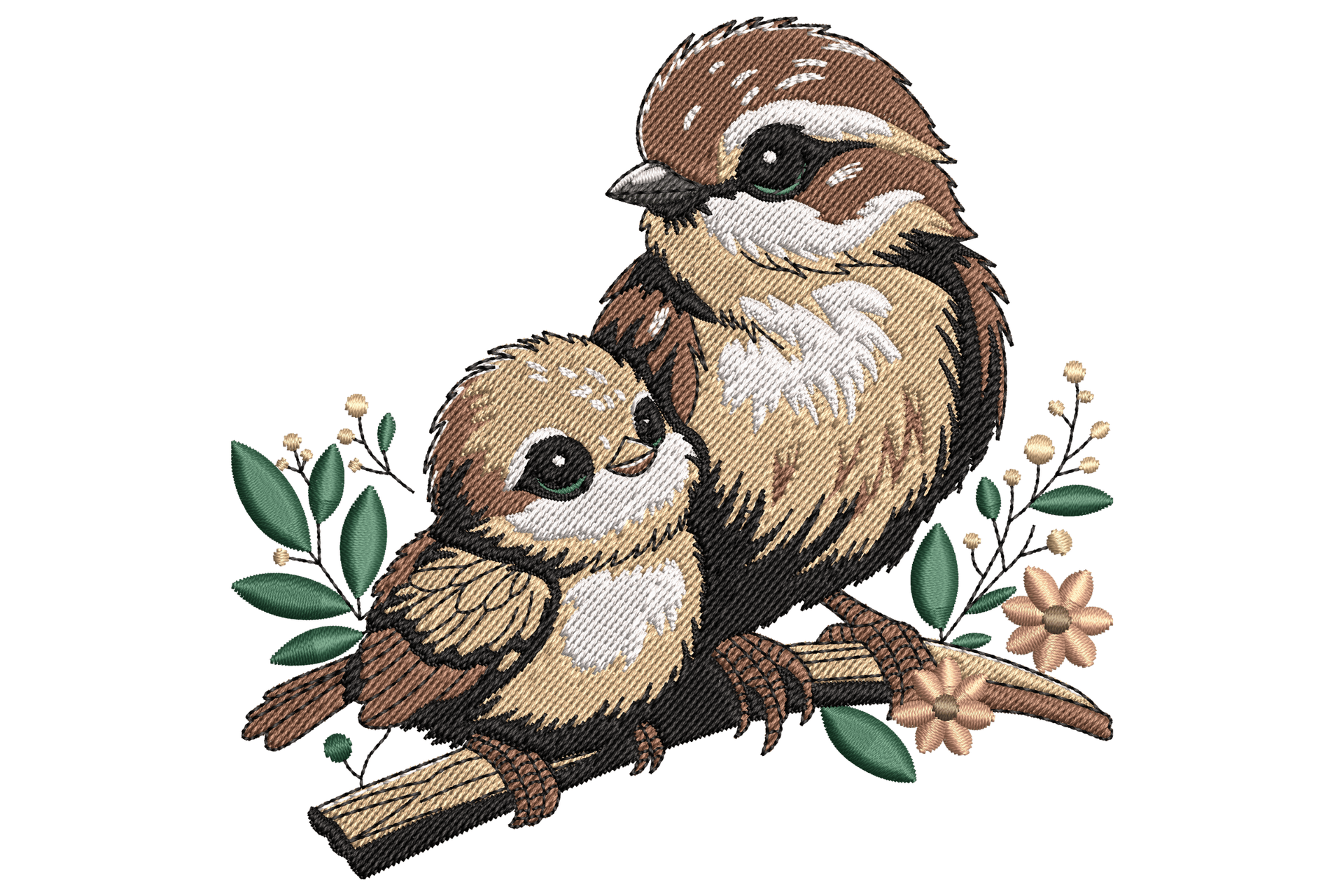 Bird Couple – Machine Embroidery Bird Design | Embroidize