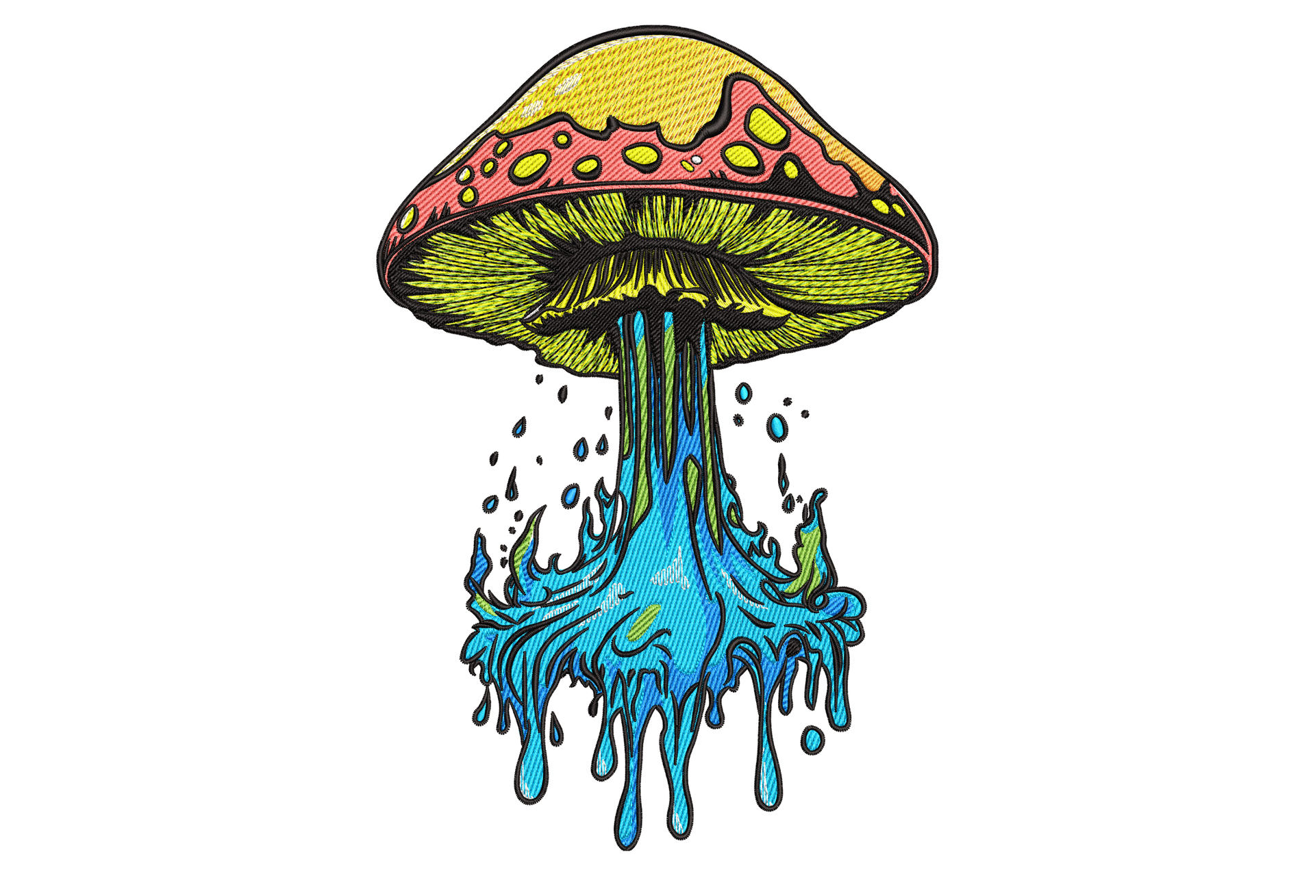 Melting Mushroom – Psychedelic Machine Embroidery Design | Embroidize