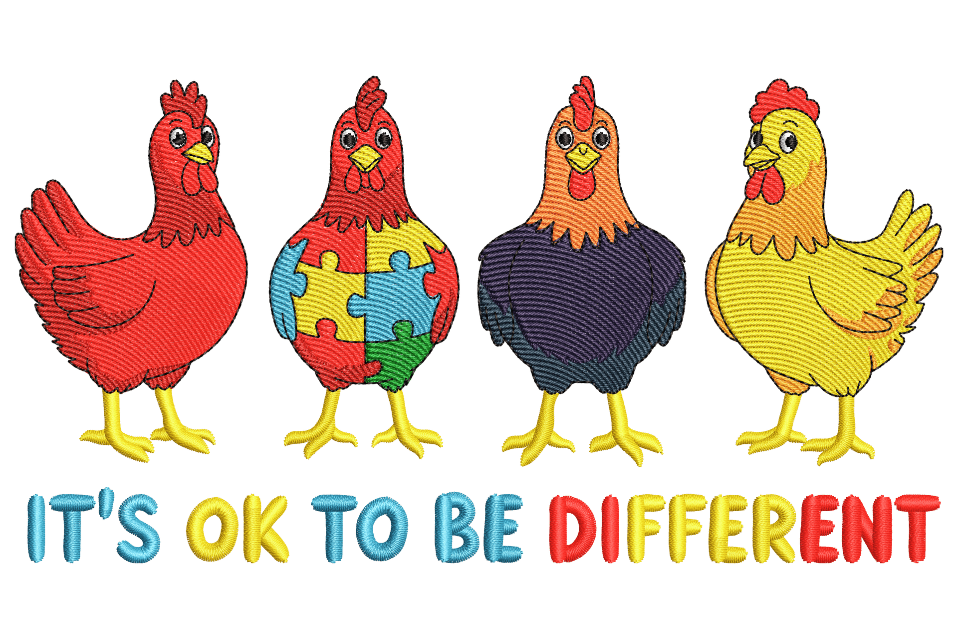 It’s OK To Be Different – Machine Embroidery Design | Embroidize