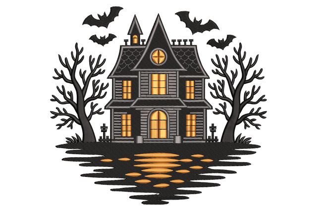 Haunted House – Halloween Machine Embroidery Design | Embroidize