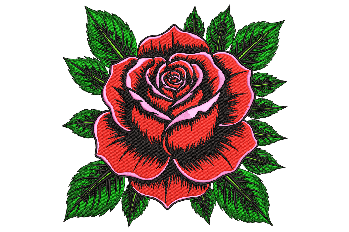 Red Rose – Machine Embroidery Design | Embroidize