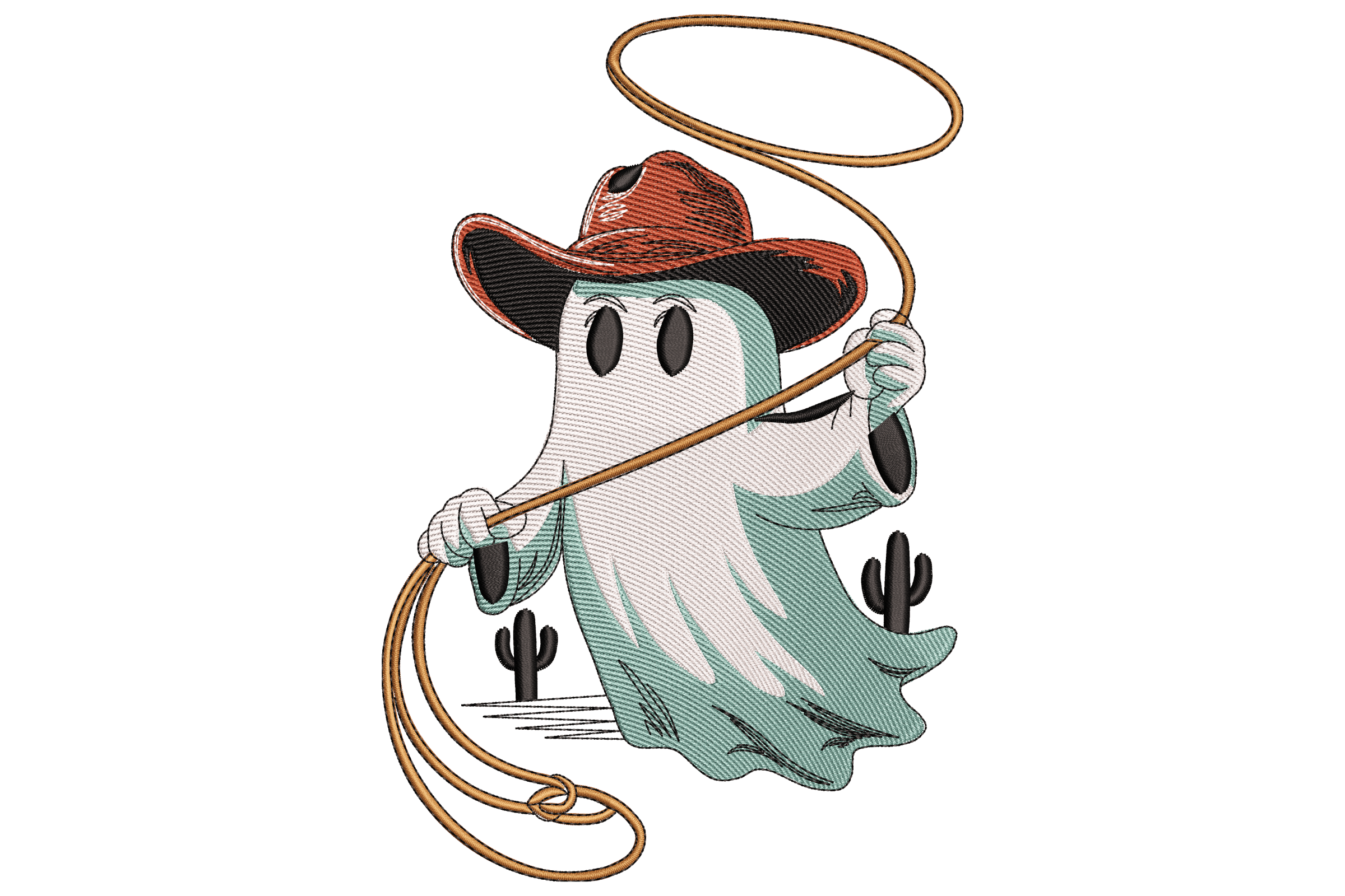 Cowboy Ghost With Lasso – Machine Embroidery Design | Embroidize