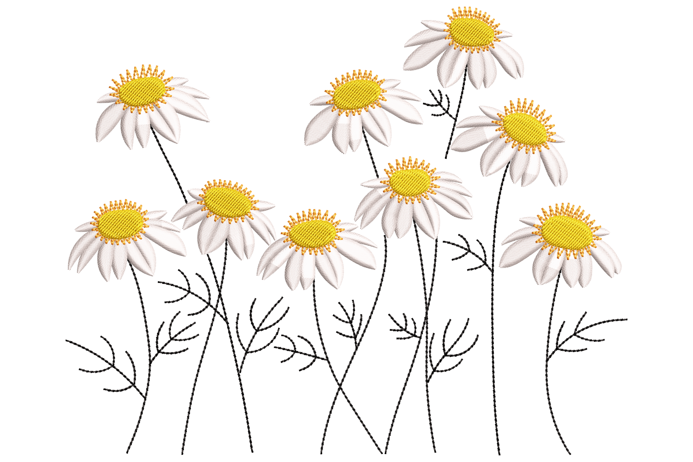 Daisy Flower Bunch – Machine Embroidery Design | Embroidize